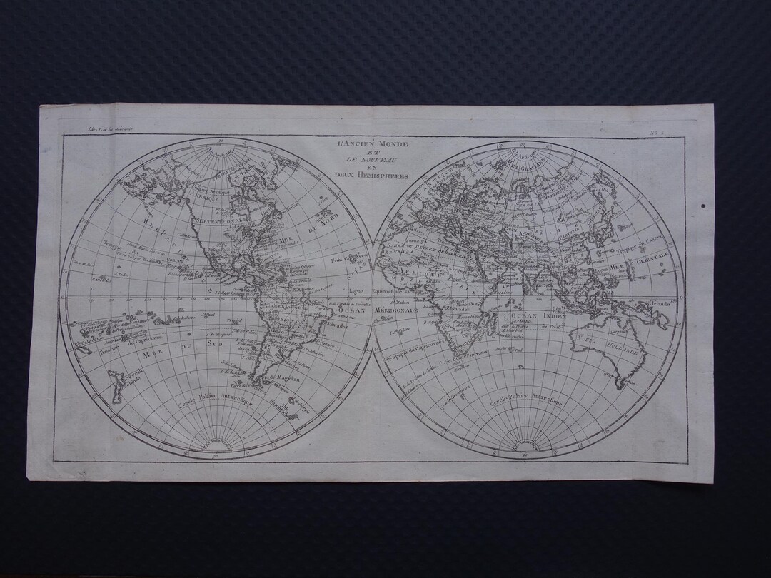 240+ Years Old World Map 1784 Original Antique Worldmap Bonne Maps - Etsy