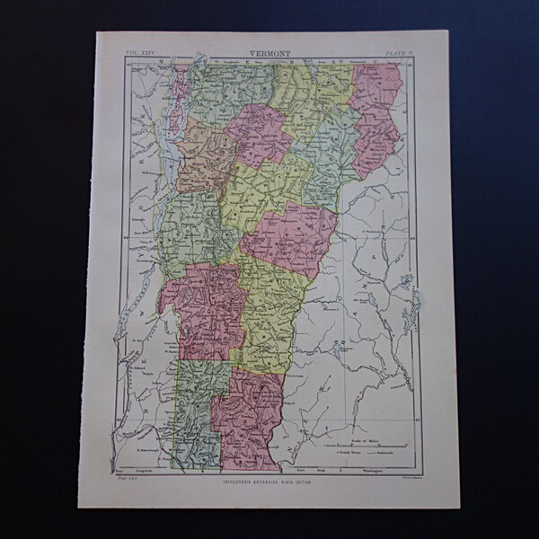 Maps of Vermont - Etsy