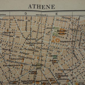 ATHENS Old Map of Athens 1936 Vintage Dutch Print Detailed Maps Greece ...