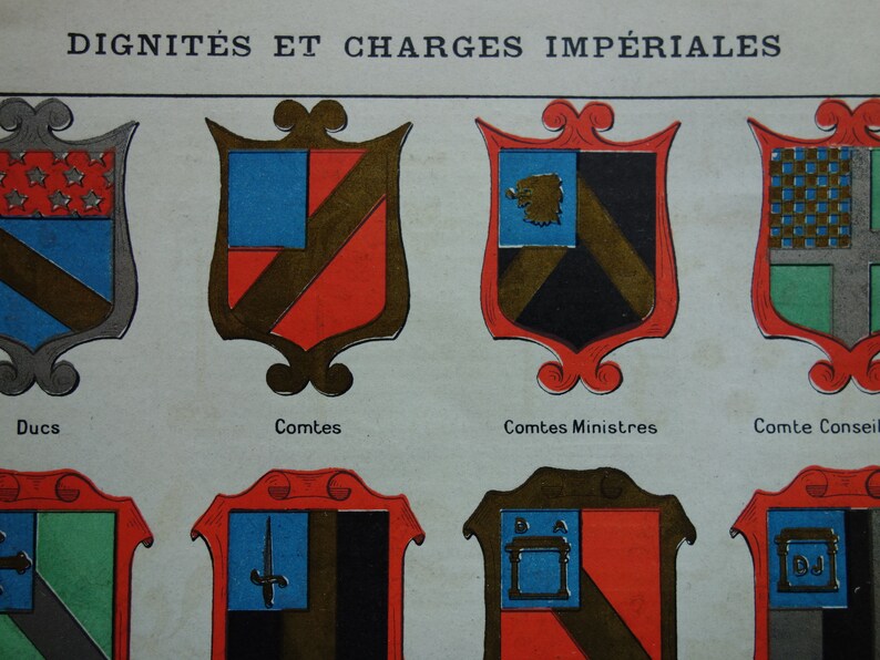 Vintage Heraldry Print About Coat of Arms 1902 Original - Etsy