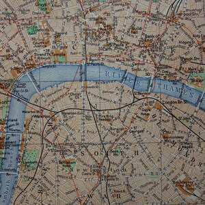 LONDON Old Map of London 1936 Original Vintage City Plan Westminster ...