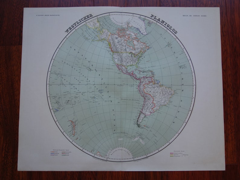 160 Years Old World Map Original Antique Very Large Print - Etsy