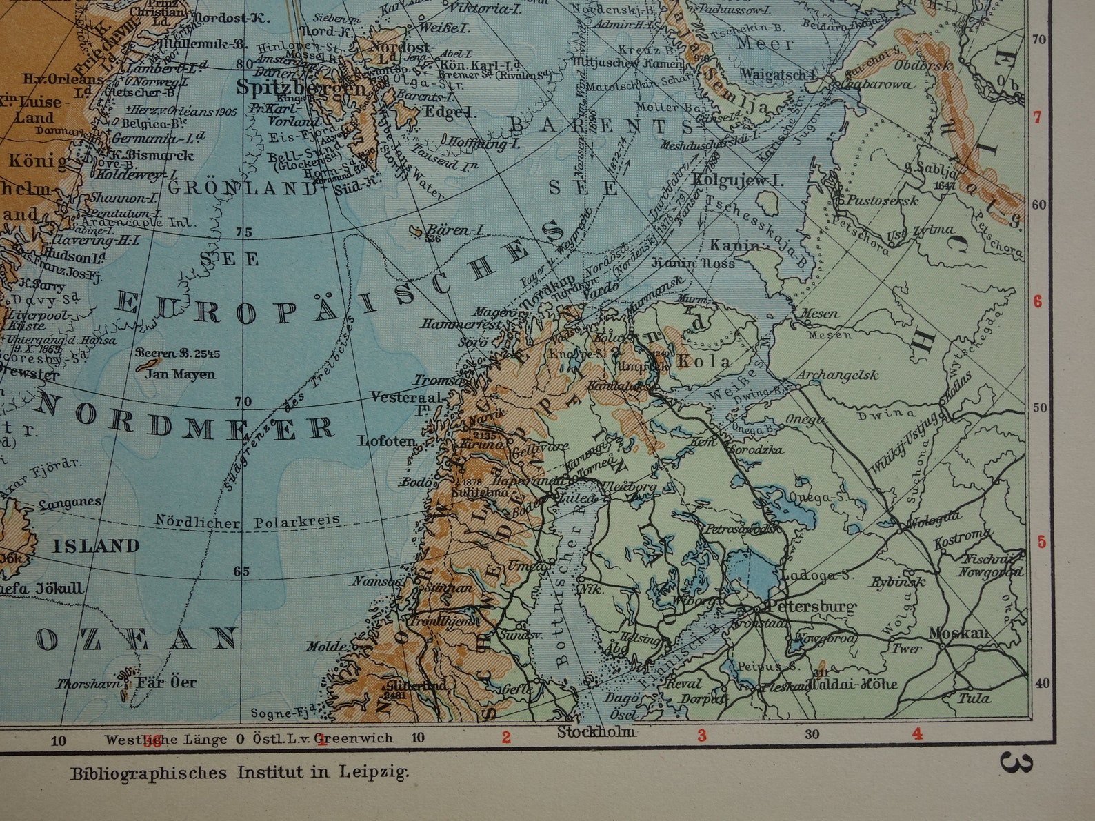 ARCTIC Old Map of Arctic Region 1928 Detailed Antique Print - Etsy