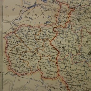 RUSSIA Large Antique Map of European R. Original 1878 Vintage - Etsy