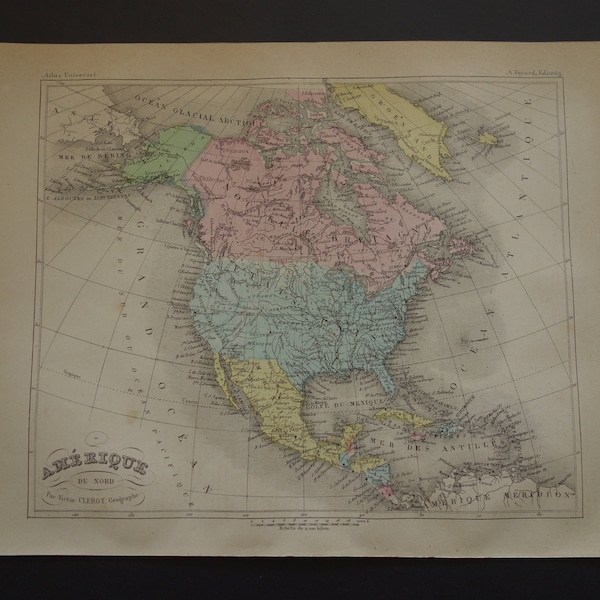 Hand Colored Map - Etsy