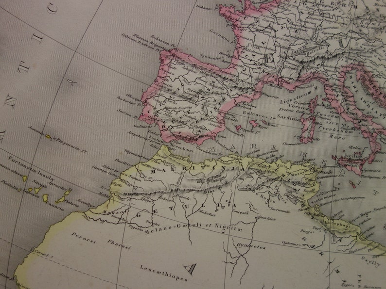 WORLD Map of Classic World LARGE 1863 Antique Old Poster Greek - Etsy