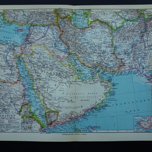 Old Map of Saudi Arabia 1928 Original Vintage Print About Oman - Etsy