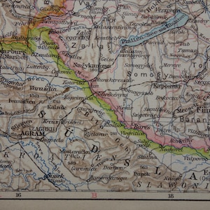 HUNGARY Old Map of Hungary 1928 Original Vintage Print Budapest ...
