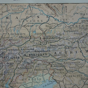 1902 ALPS Old Map of the Alps Original Antique French Print About ...