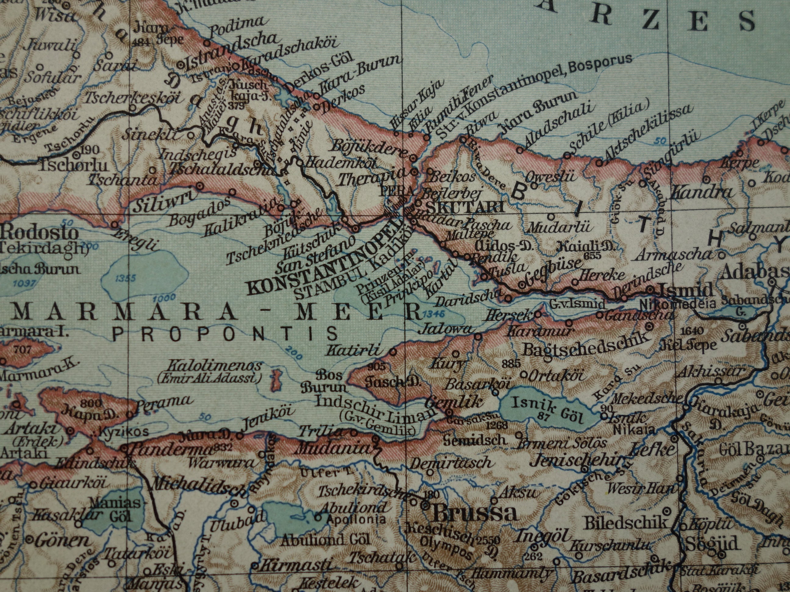 1926 Old Map of Istanbul Area Antique Print European Turkey - Etsy