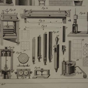 Old Science Print Antique Pictures of Scientific Instruments Physics ...