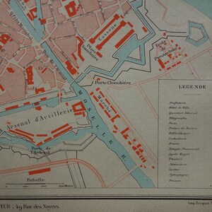 METZ Old Map Original 1877 Antique French Print of Metz France Vintage ...