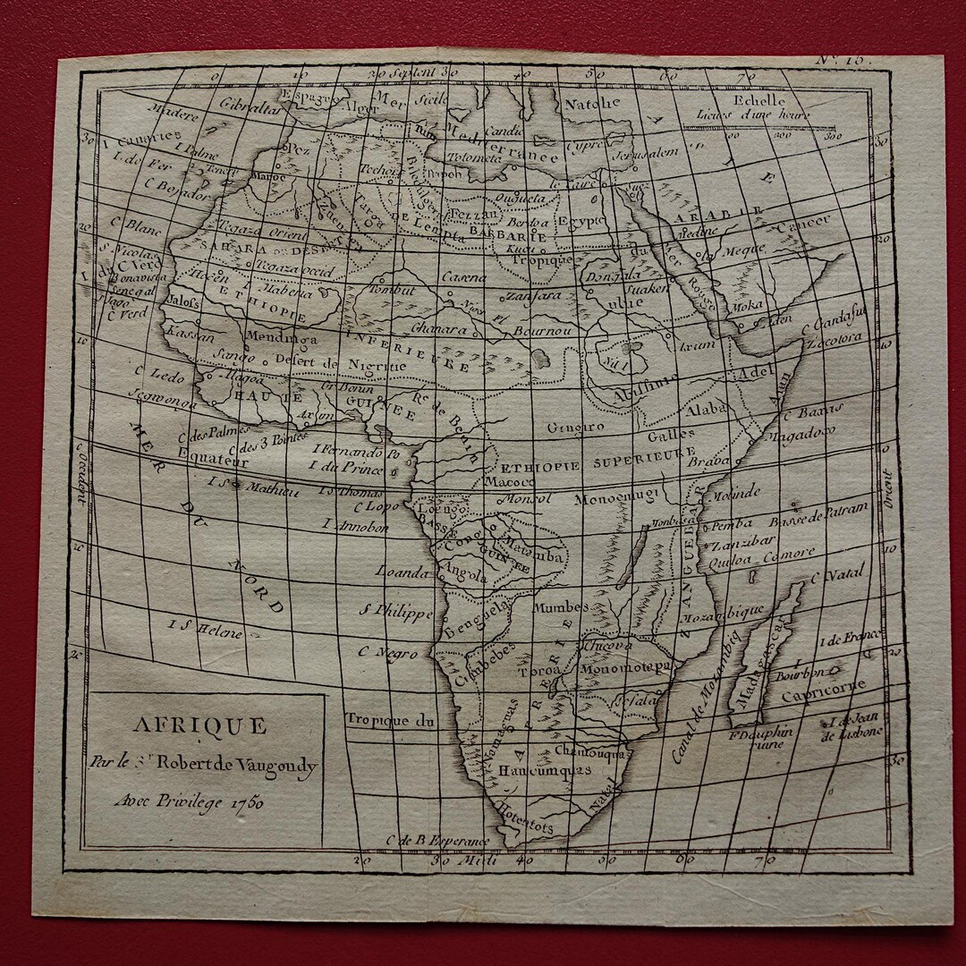 230 Years Old Map of Africa 1793 Original Antique Small Maps Africa ...