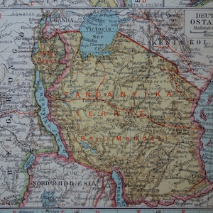 Old Map of German Colonies 1928 Vintage Poster of Germany Former Colony ...