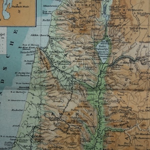 Old Map of Palestine 1921 Original Dutch Antique Print About Israel ...