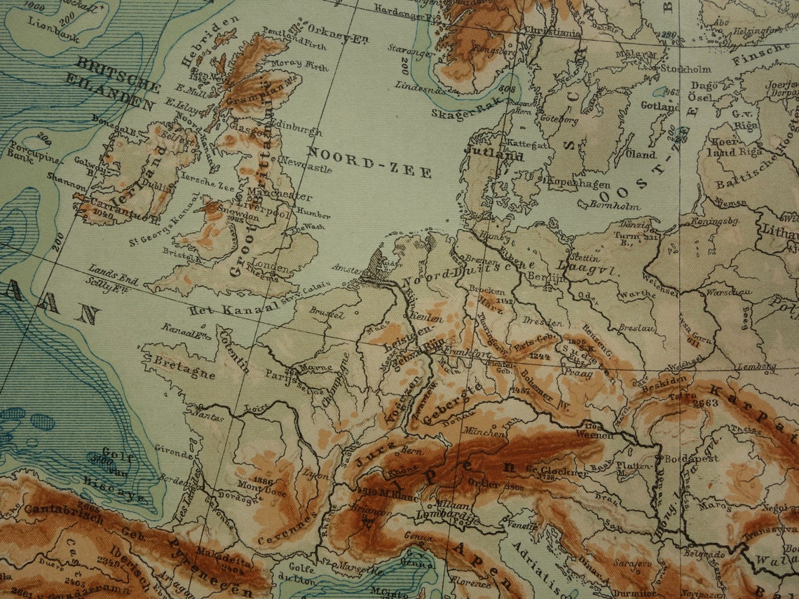 Old Map of Europe 1918 Original Antique Dutch Print About - Etsy