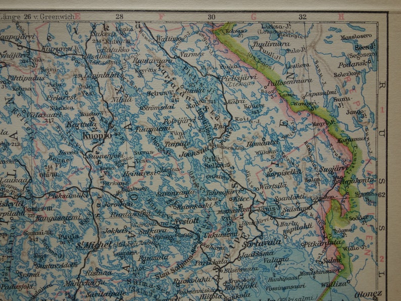 Old Map of Finland Original 1928 Antique Print About Helsinki - Etsy