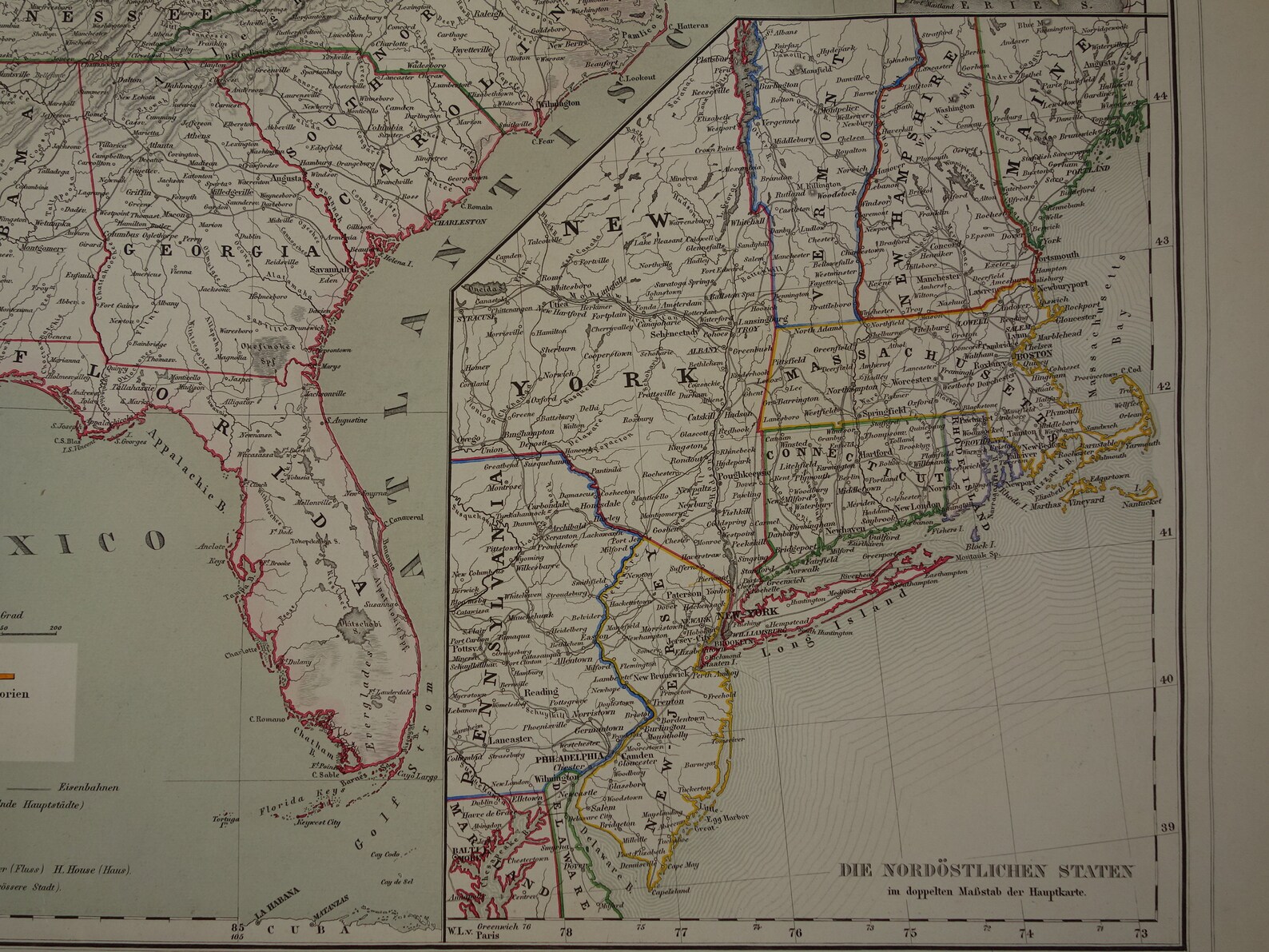 160 Years Old Map of East Coast USA Large Original Antique - Etsy