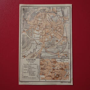 LEUVEN Old Map of Leuven 1910 Small Antique City Plan Louvain Löwen ...