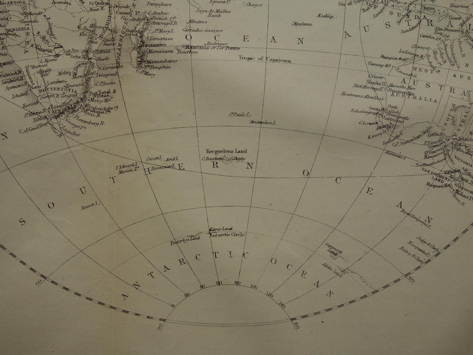 WORLDMAP Old Map of the World 1860 Original English Double Hemisphere ...