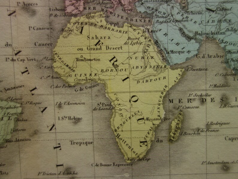 Antique WORLD Map 180 Years Old Map of the World 1838 | Etsy