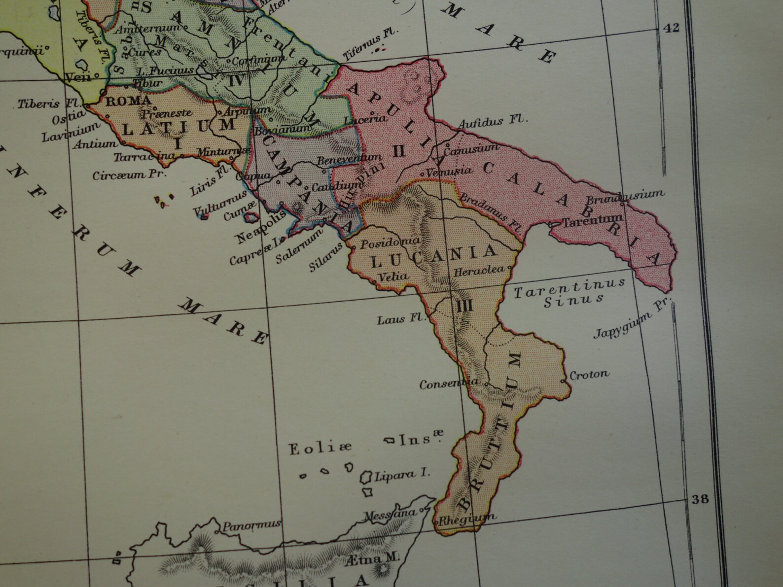 ITALY Antique Map of Italian History 1880 Original Old | Etsy