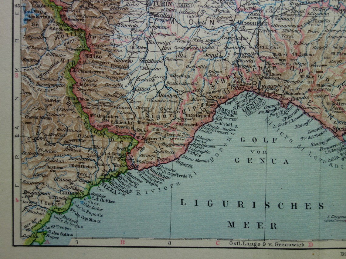 ITALY Old Map of Italy 1931 Vintage Print About Northern - Etsy