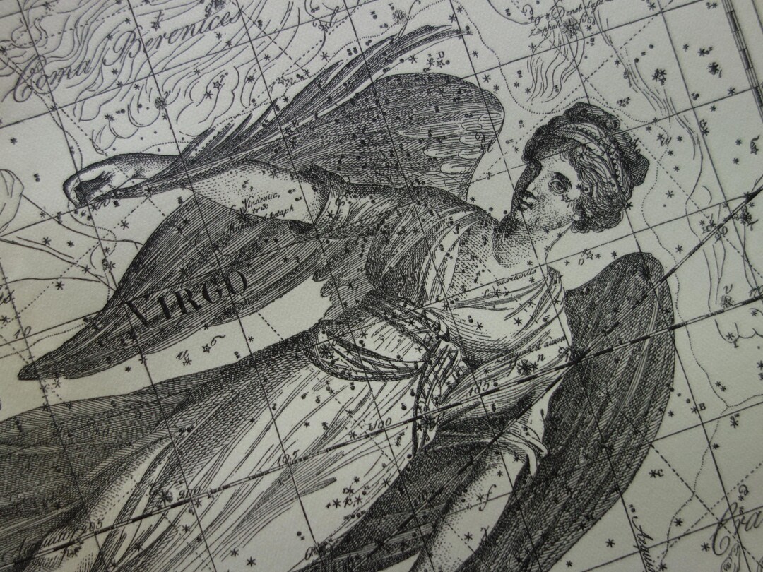 Antique Astrology Print Old Star Chart Vintage Astronomy Map Poster of ...