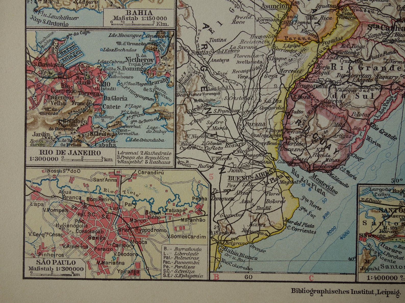 Old Map of Brazil 1928 Original Vintage Print About Brazil | Etsy