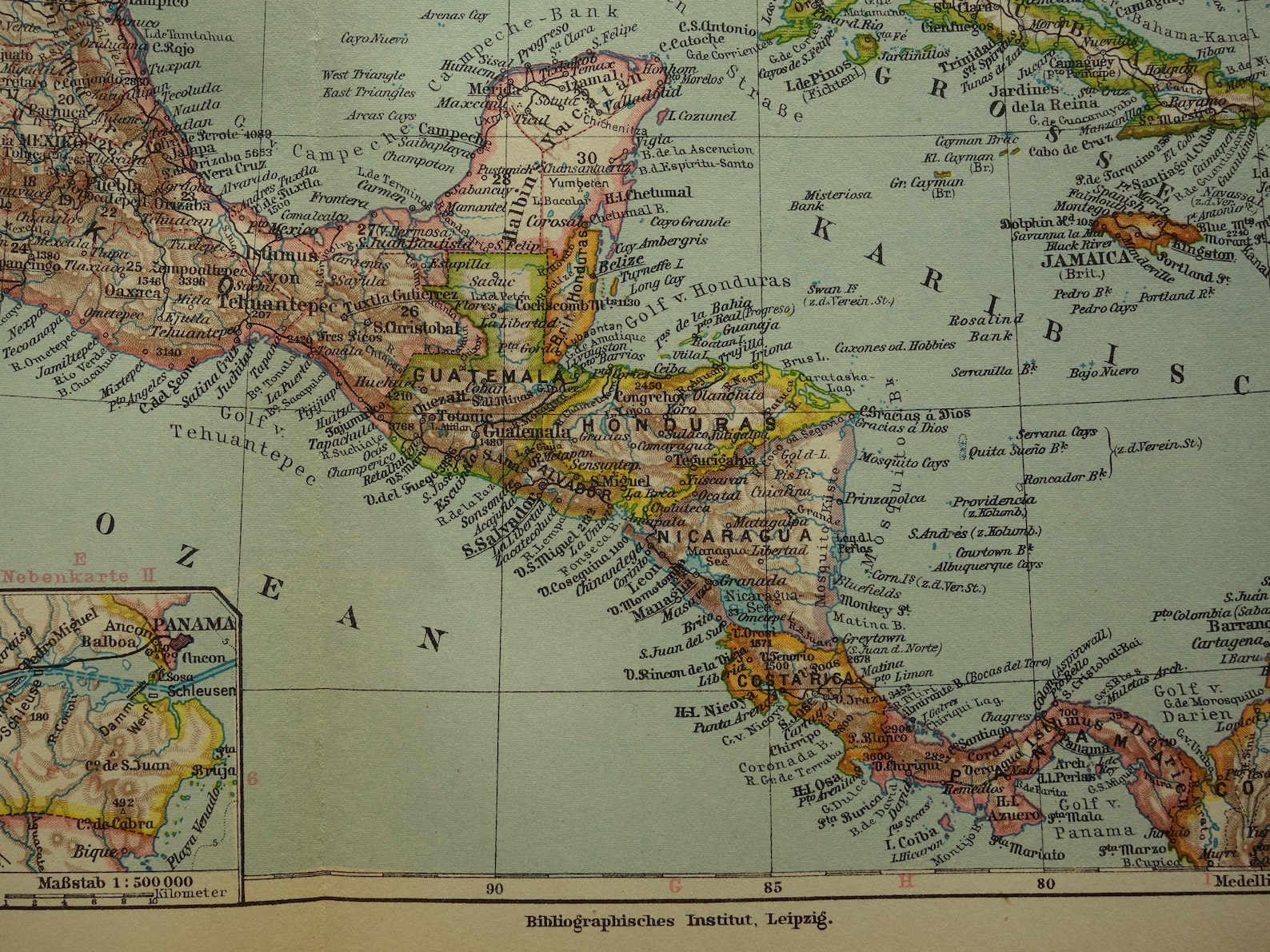 Old Map of Middle America 1928 Original Vintage Print - Etsy