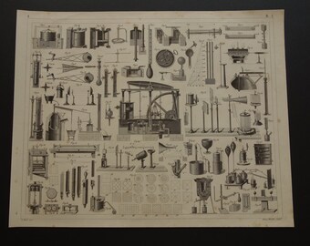 MAGNETISM Old Science Print 1849 Original Vintage Poster B/w | Etsy
