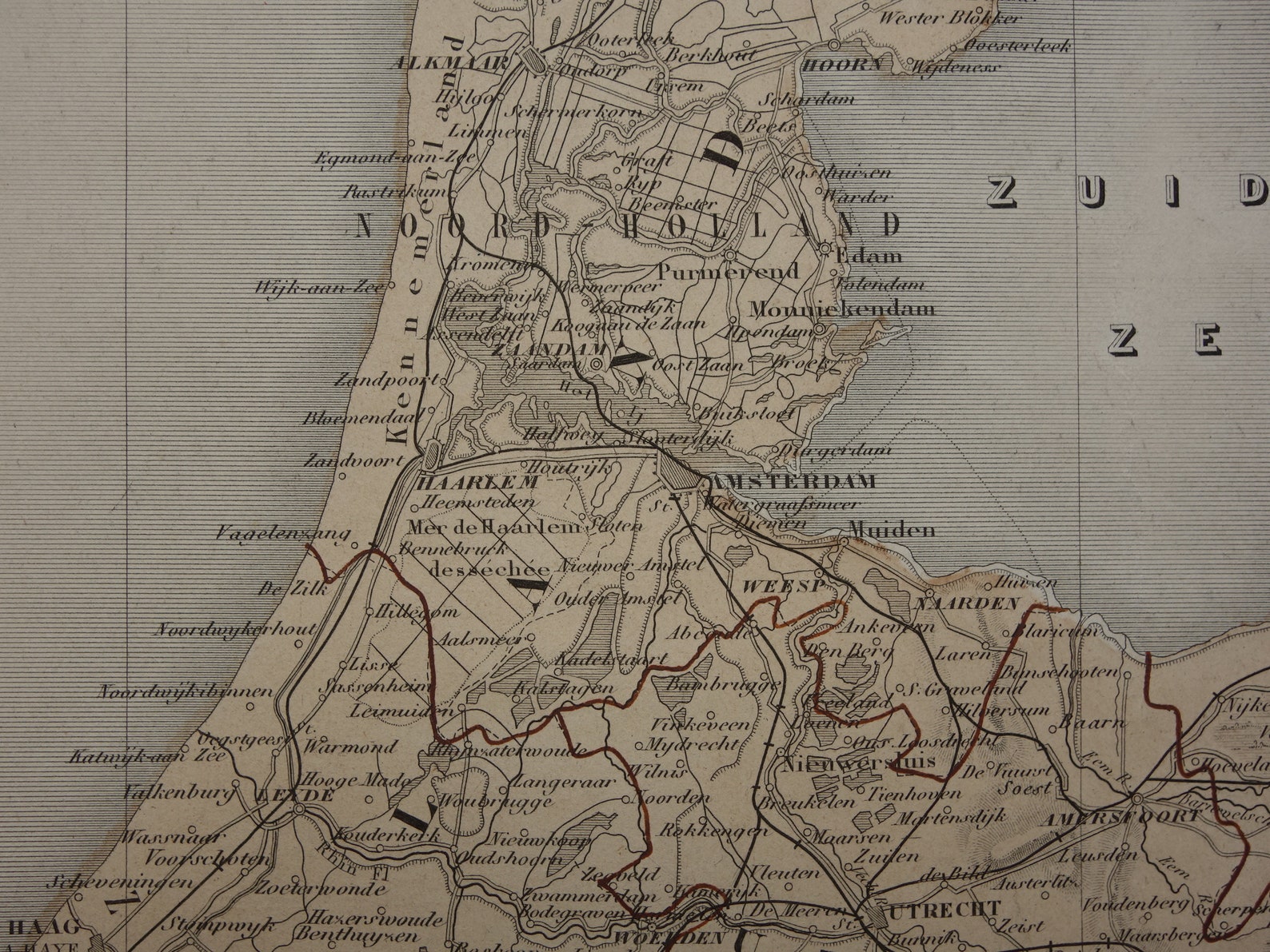 HOLLAND Old Map of the Netherlands and Belgium LARGE 1880 - Etsy
