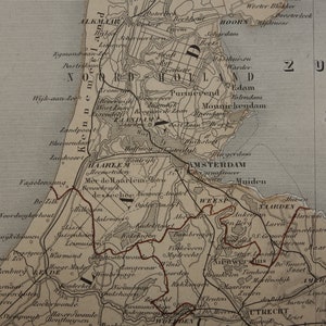 HOLLAND Old Map of the Netherlands and Belgium LARGE 1880 Original ...
