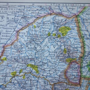 Old Map of South Africa 1928 Original Vintage Print About Namibia ...