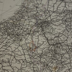1878 Antique Railway Highway Map of Germany Poland Holland Old Vintage ...