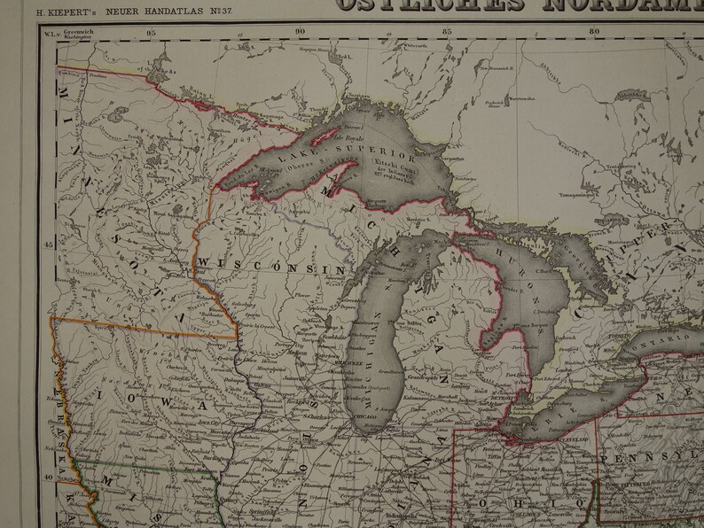 160 Years Old Map of East Coast USA Large Original Antique - Etsy