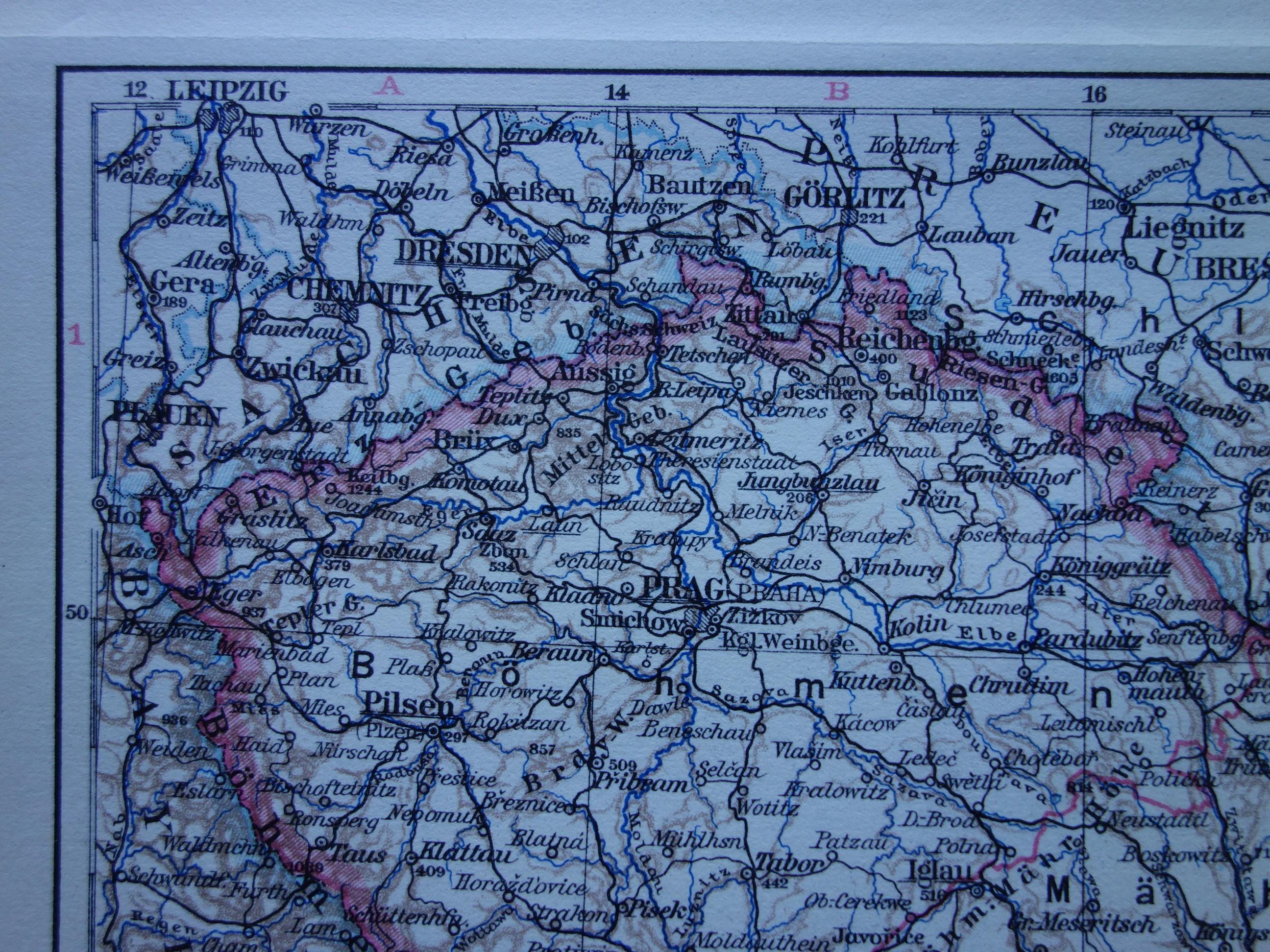 CZECHOSLOVAKIA Old Map of Czechoslovakia From 1928 Small Vintage Maps ...