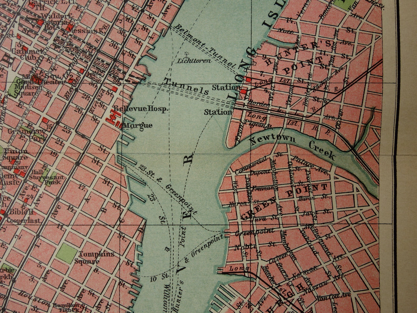 NEW YORK map 1910 antique old print of NY city Manhattan | Etsy