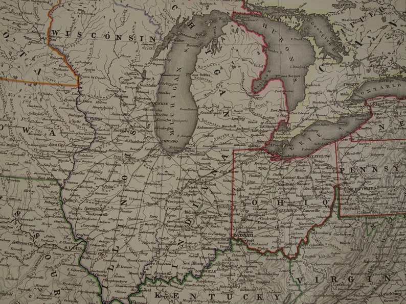 160 Years Old Map of East Coast USA Large Original Antique - Etsy