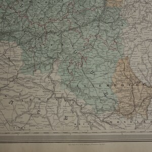 HOLLAND Old Map of the Netherlands and Belgium LARGE 1880 Original ...
