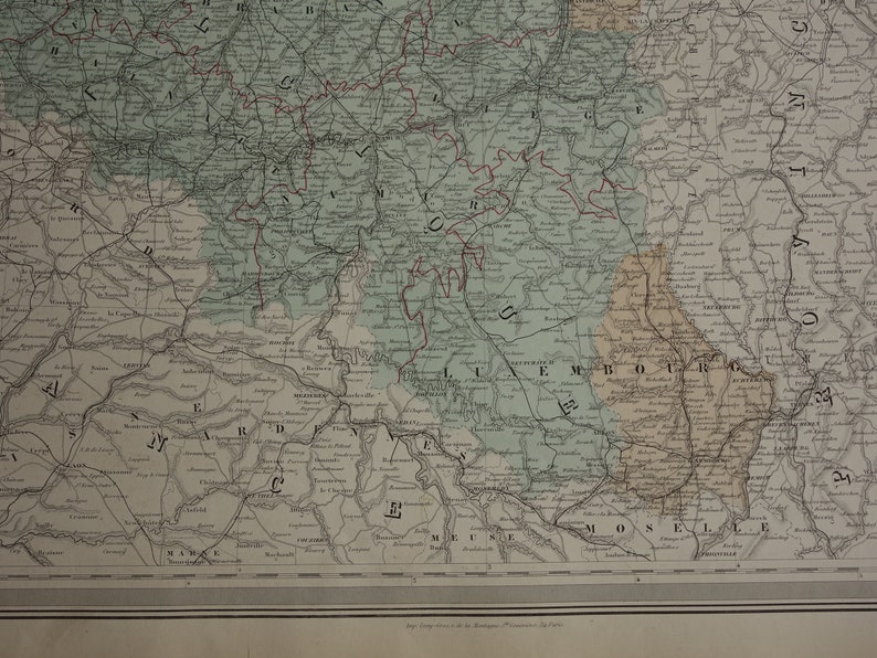 HOLLAND Old Map of the Netherlands and Belgium LARGE 1880 - Etsy