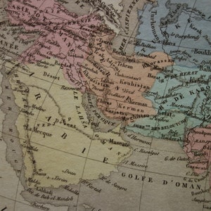 ASIA Vintage Map of China India Japan 1838 Antique French - Etsy