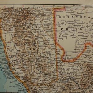 Old Map of South Africa 1928 Original Vintage Print About Namibia ...