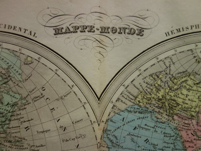 Antique WORLD Map 180 Years Old Map of the World 1838 - Etsy