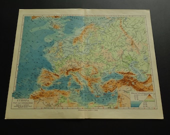 Antique Europe Map | Etsy