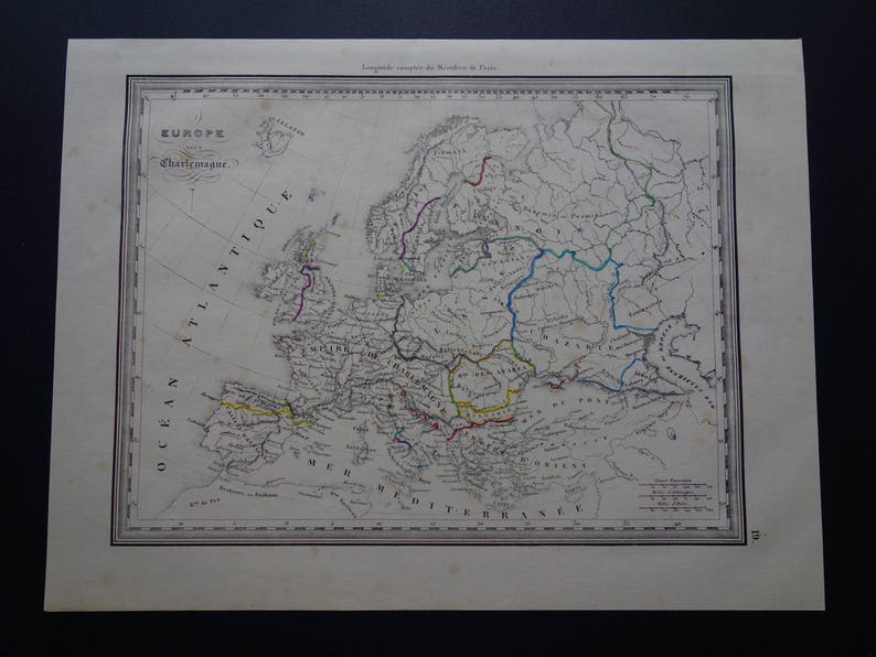 EUROPE Old History Map 1840 Original Antique Hand-colored - Etsy