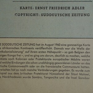 1965 AFRICA Old Map of Africa LARGE Map Poster About African Continent ...