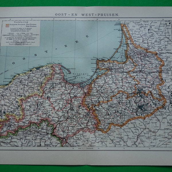 Gdańsk Old Map of Gdansk - Etsy