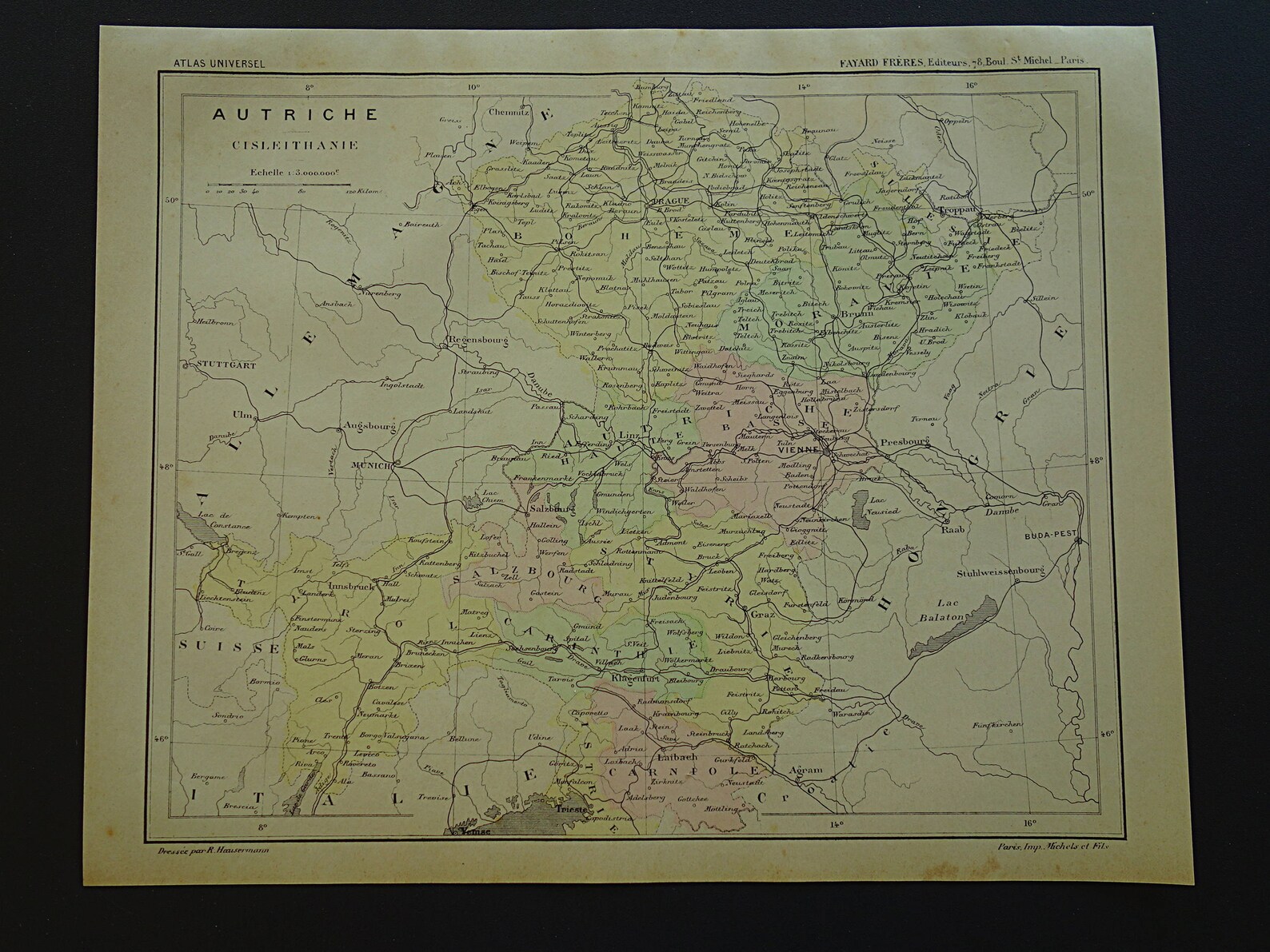 Austria Czechia old map of Cisleithania 1896 original old | Etsy