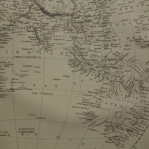 WORLDMAP Old Map of the World 1860 Original English Double Hemisphere ...